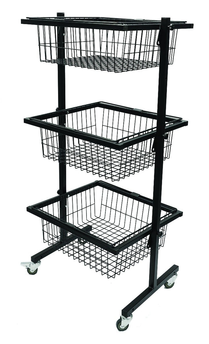 Three Tier Adjustable Basket Stand – Eddie's Hang-Up Display Ltd.