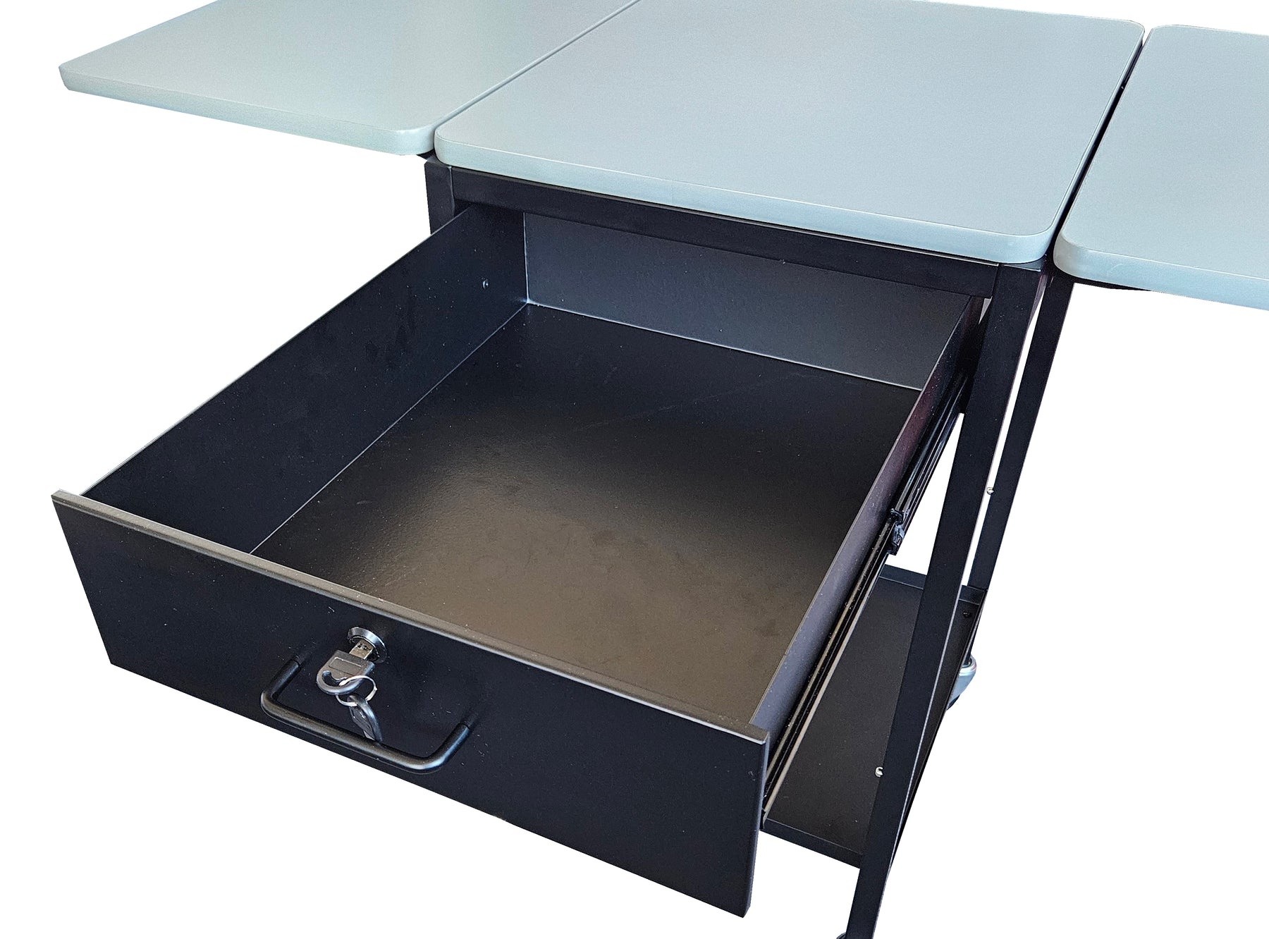 Folding Retail Utility Cart with Locking Drawer | Eddie's Hang-Up ...